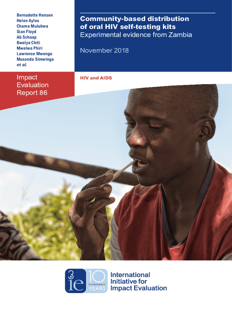 Fillable Online Community Based Distribution Of Oral Hiv Self Testing