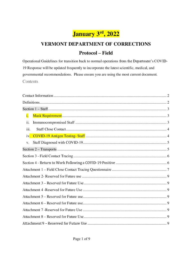 Fillable Online doc vermont Protocol Field Fax Email Print - pdfFiller