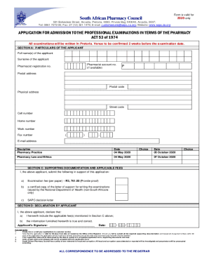 Fillable Online Application for registration as a pharmacist intern in terms of ... Fax Email ...