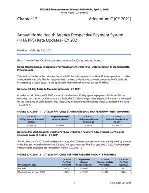 Fillable Online TR15 Chap 12 Addendum C (CY 2021) -- Annual Home Health Agency Prospective ...