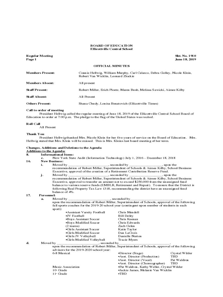 Fillable Online Connie Hellwig, William Murphy, Carl Calarco, Debra ...