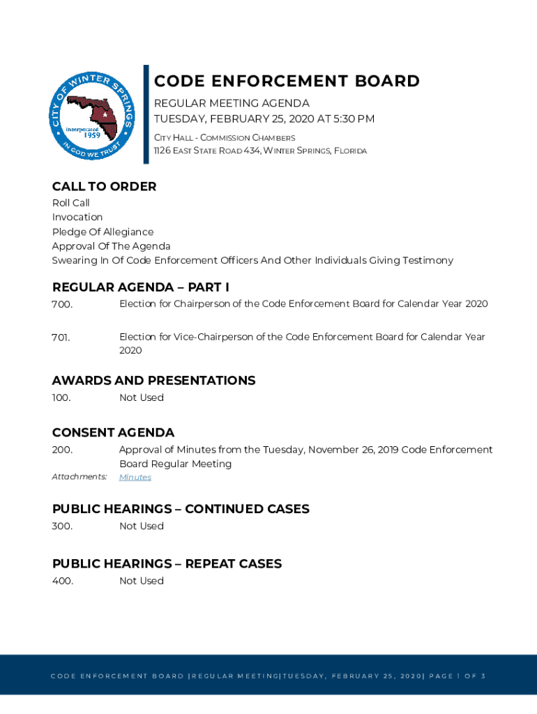 Fillable Online CODE ENFORCEMENT BOARD - PDF Free Download Fax Email ...