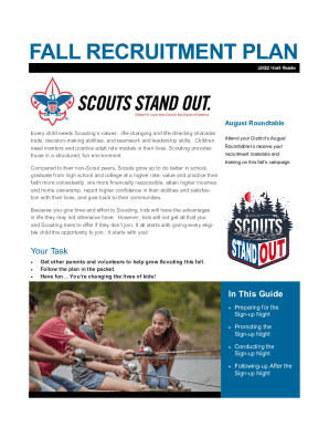 Fillable Online FALL RECRUITMENT PLAN - Greater St. Louis Area Council ...