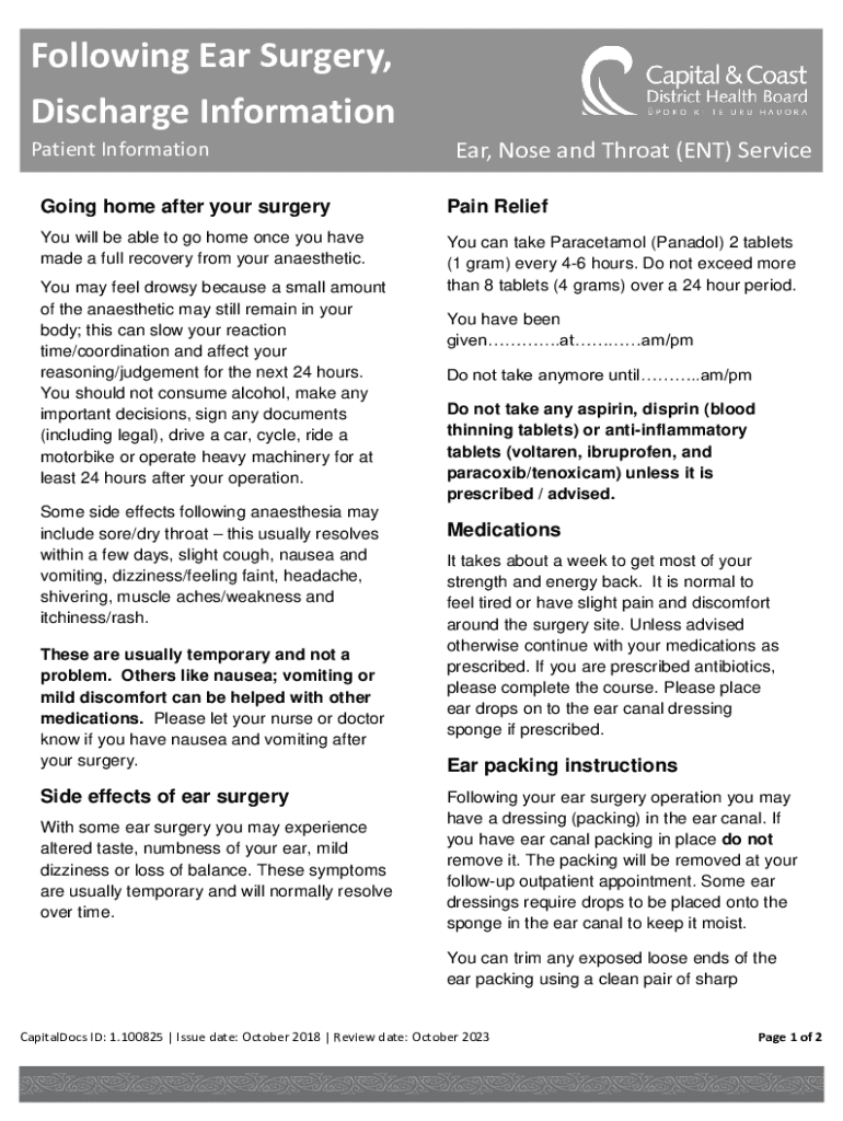 Fillable Online Kids Health Information : Ear infections and glue ear ...