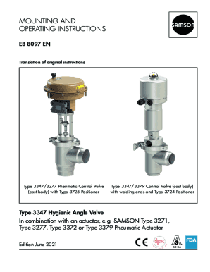 Fillable Online Data Sheet T 8097-3 EN Series 240 Type 3347/3379 ... Fax Email Print - pdfFiller