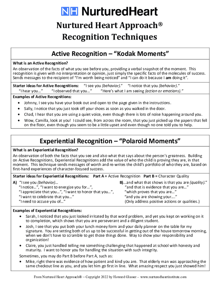 Fillable Online A Key Theory for the Nurtured Heart Approach - SOPHIA ...