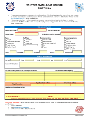 Fillable Online Do I need a float plan? What it is, how it works ...