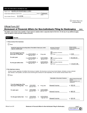 Fillable Online Official Form 207 - Amazon AWS Fax Email Print - pdfFiller