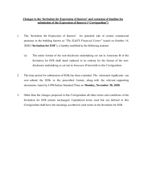 Fillable Online Changes to the 'Invitation for Expression of Interest ... - IL&FS Fax Email ...
