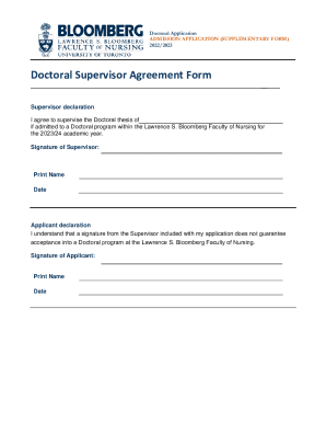 Fillable Online PhD THESIS SUPERVISION FORM Fax Email Print - pdfFiller
