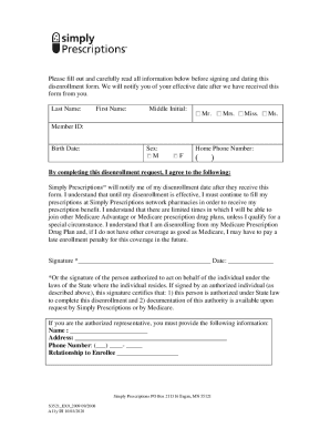 Fillable Online If you request disenrollment, you must continue to ...