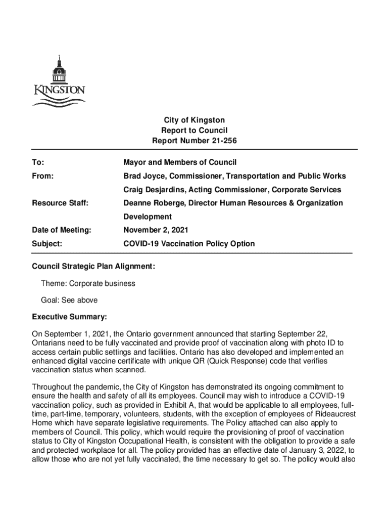 Fillable Online Mayor and Members of Council From: Lanie Hurdle, Chief ...