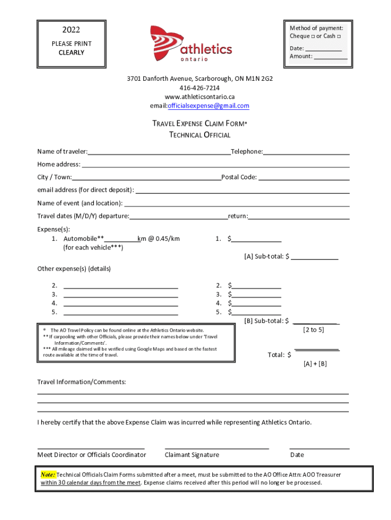 Fillable Online 2022-Officials-Expense-Form.pdf - Athletics Ontario Fax ...
