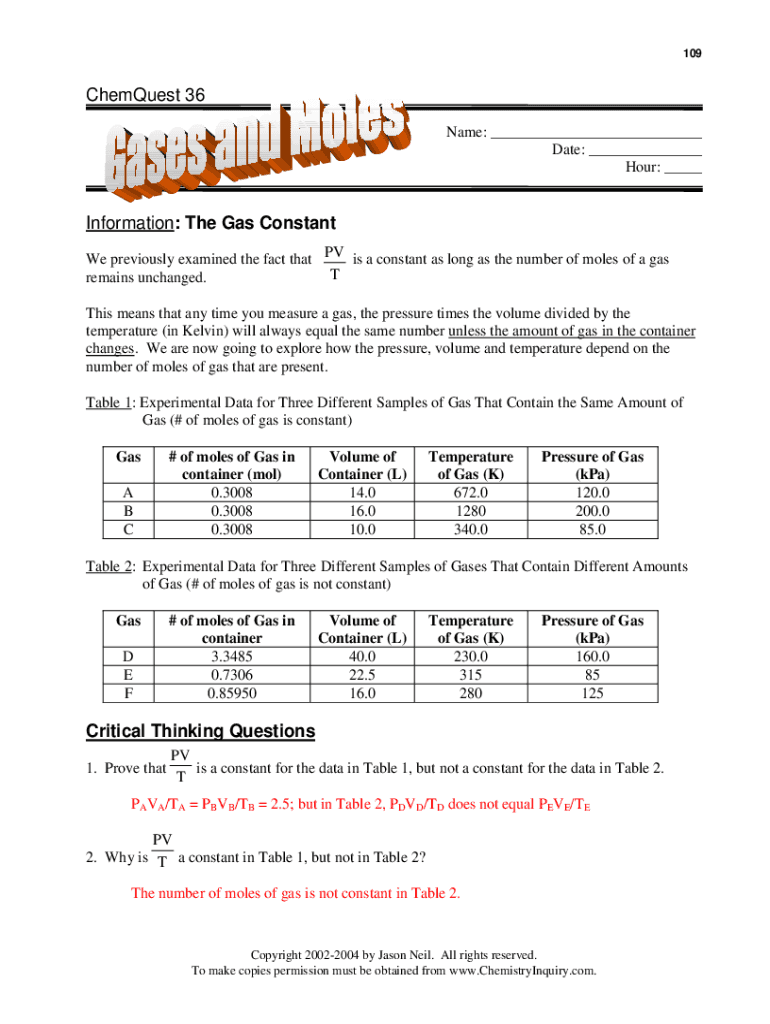 Fillable Online SOLVED: 1) The ideal gas law is given by pVnRT where p ...