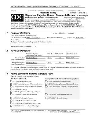 Fillable Online NIOSH IRB-HSRB Renewal Tmplate - RegInfo.gov Fax Email ...