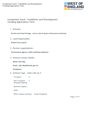 Fillable Online Feasibility and Development Funding Application Form ...