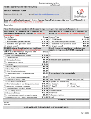 Fillable Online CON29 Search Request Form. CON29 Search Request Form ...