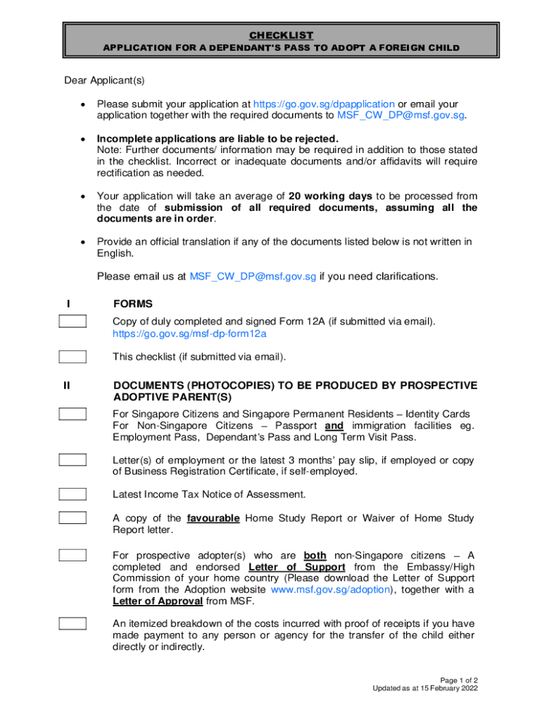 Fillable Online Dependant's Pass Application Form (Form 12) Fax Email Print - pdfFiller