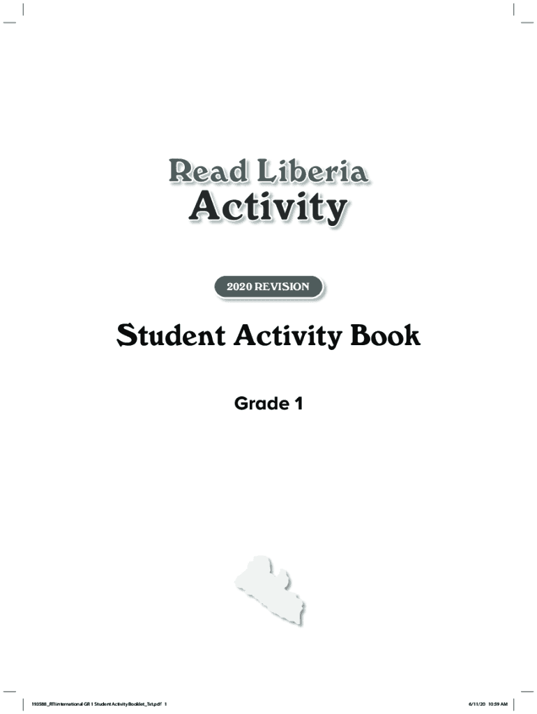 Fillable Online 193588RTI international GR 1 Student Activity ...