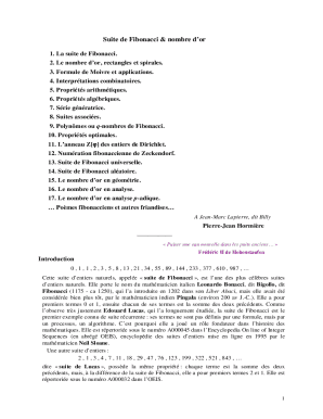 Fillable Online Dossier - La suite de Fibonacci et le nombre d'or Fax ...