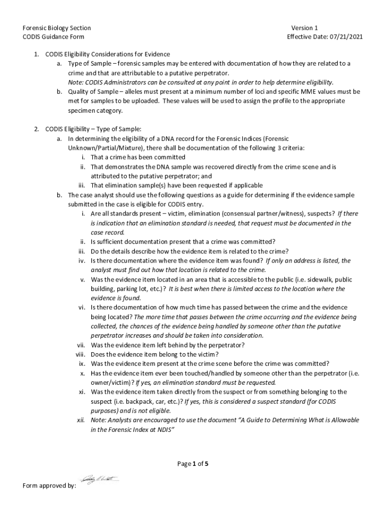 Fillable Online CODIS and NDIS Fact Sheet Fax Email Print - pdfFiller