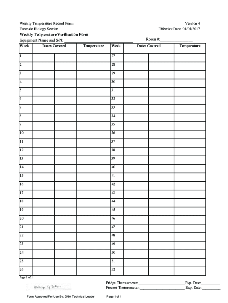 Fillable Online Daily Temperature Record Form Version 3 ... Fax Email ...