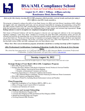 Fillable Online ABA Certificate in BSA and AML Compliance Fax Email ...