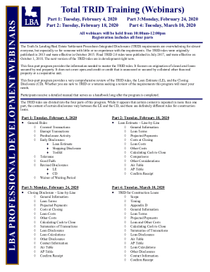 Fillable Online Total TRID Training (4 Part Series) - Compliance ...