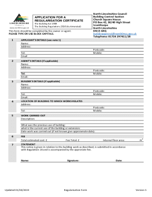 Fillable Online Regularisation certificate application form Fax Email ...