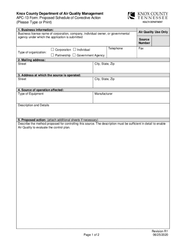 Fillable Online Proposed Schedule of Corrective Action (Please Type or Print) Fax Email Print ...