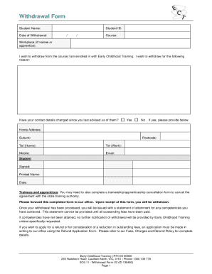 Fillable Online COURSE WITHDRAWAL FORM - Knox College Fax Email Print - pdfFiller