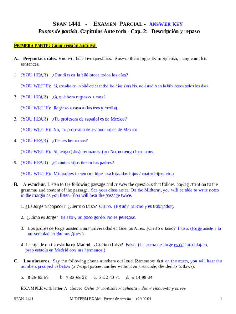 Beginning Spanish 1 - University of Texas, Arlington Doc Template ...