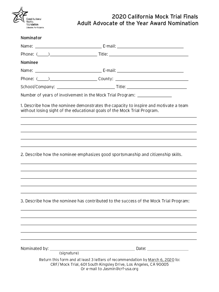 Fillable Online 2019-2020 mock trial kit and case - YMCA of Greater ...