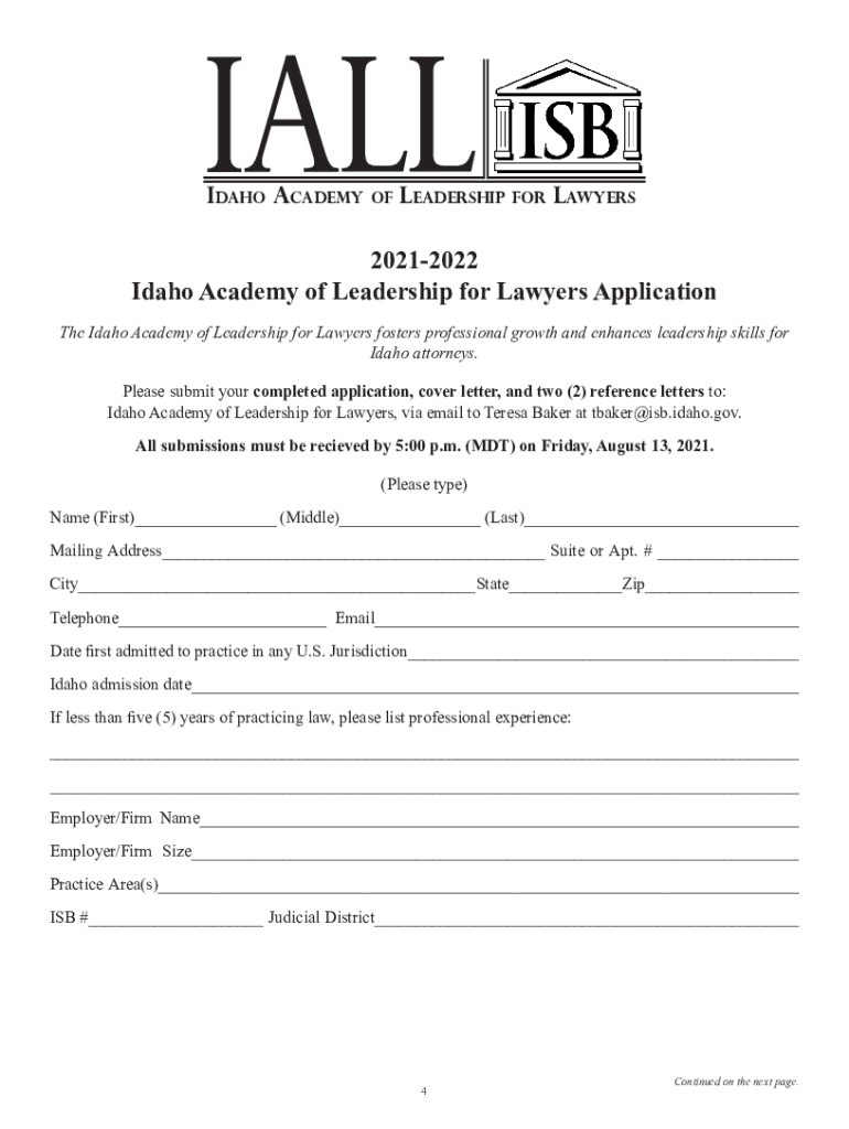 Fillable Online isb idaho Attorney Michael Hanby Selected to Idaho ...