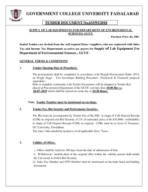 Fillable Online GOVERNMENT COLLEGE UNIVERSITY FAISALABAD - GCUF Fax ...