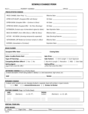 Fillable Online mls change request form Fax Email Print - pdfFiller