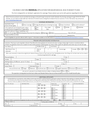Fillable Online COLORADO UNIFORM INDIVIDUAL APPLICATION FOR ... Fax ...
