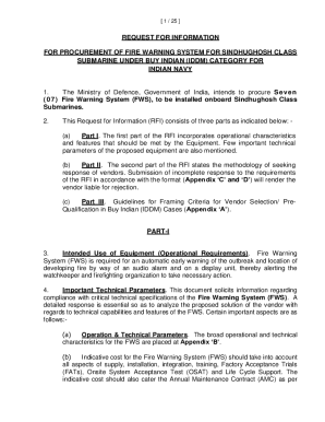 Fillable Online RFI for Procurement of Fire Warning System for ...