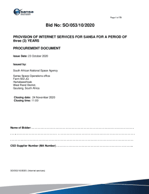 Fillable Online SCM-F-04 - RFQ Page 1 of 16 REQUEST FOR ... - SANSA Fax Email Print - pdfFiller