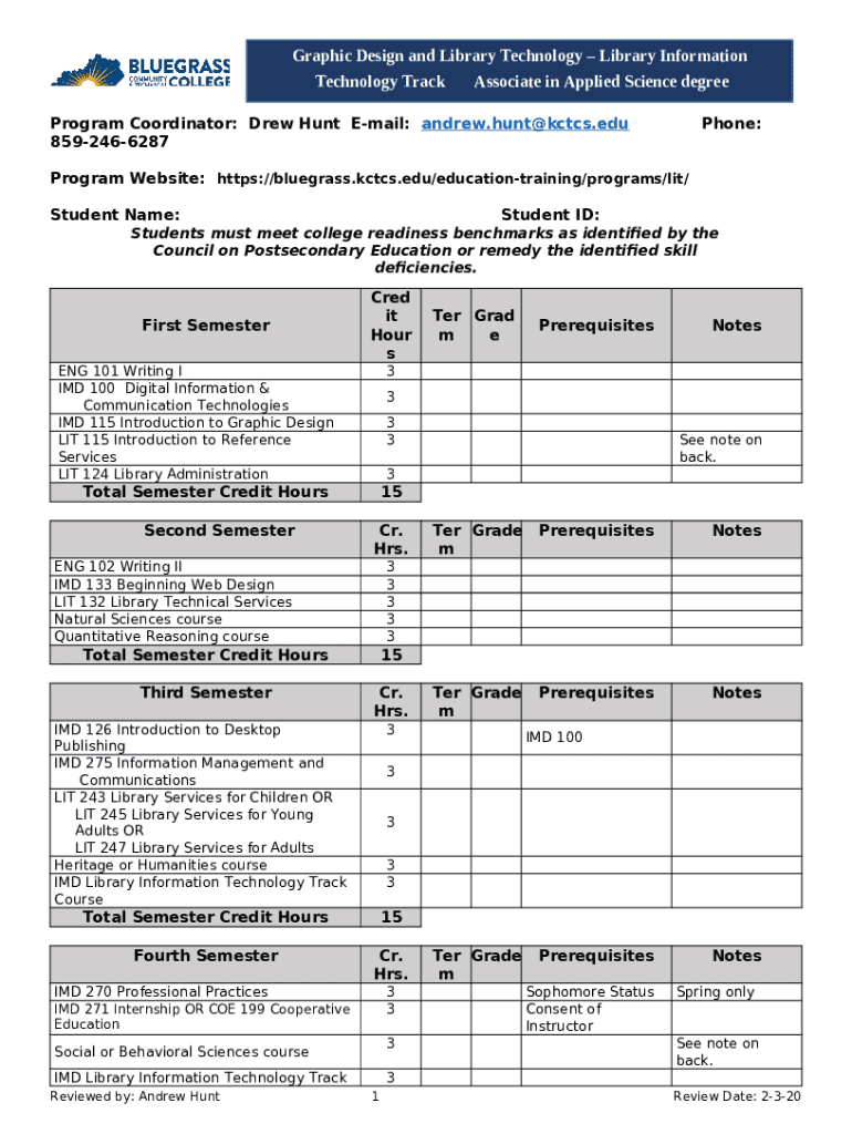 Graphic Design and Library Technology - KCTCS Doc Template | pdfFiller