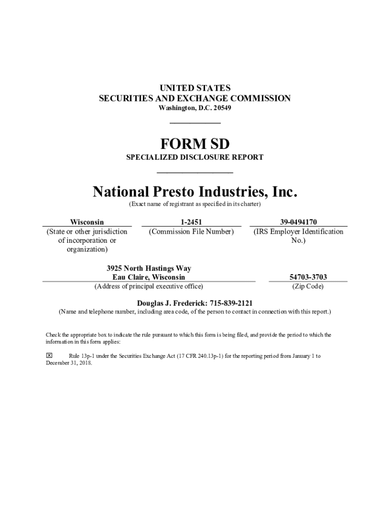 Fillable Online National Presto Industries, Inc. Fax Email Print - pdfFiller