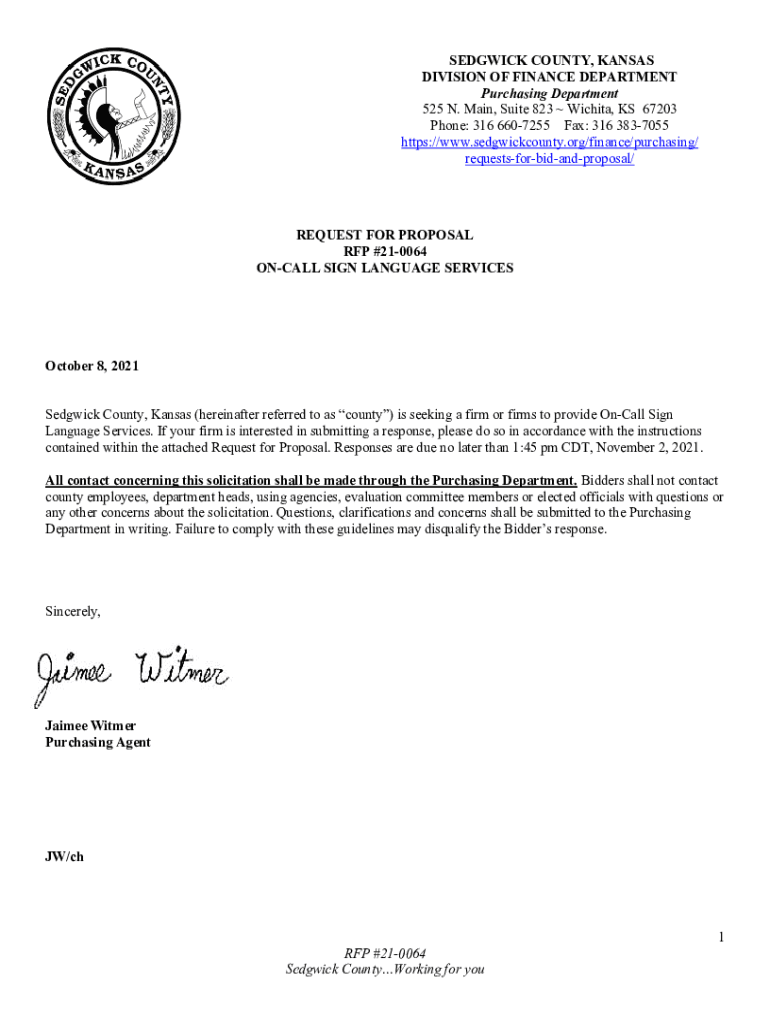 Fillable Online 1 REQUEST FOR PROPOSAL RFP #21-0063 TEMP SERVICES Fax Email Print - pdfFiller