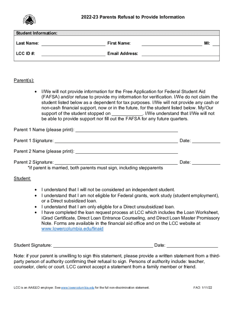 Fillable Online Parent Plus Loan Authorization Form 2022-2023 Fax Email ...