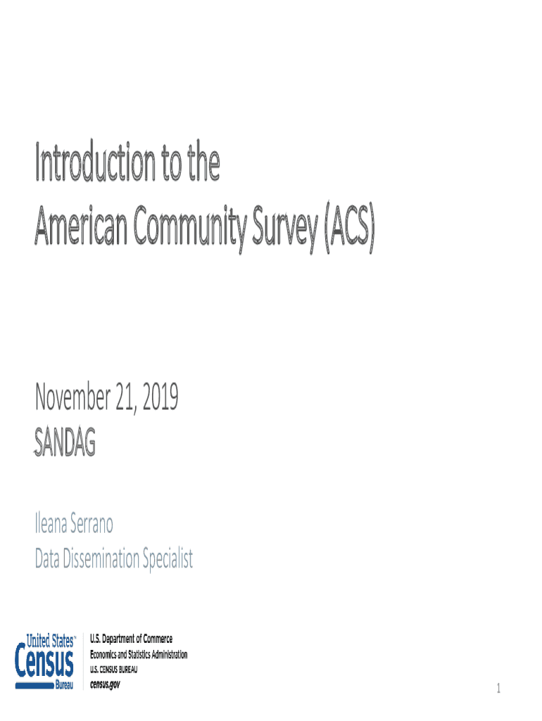 Fillable Online Introduction to the American Community Survey (ACS ...