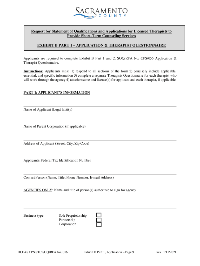 Fillable Online Request for Statement of Qualifications and Applications (SOQ ... Fax Email ...