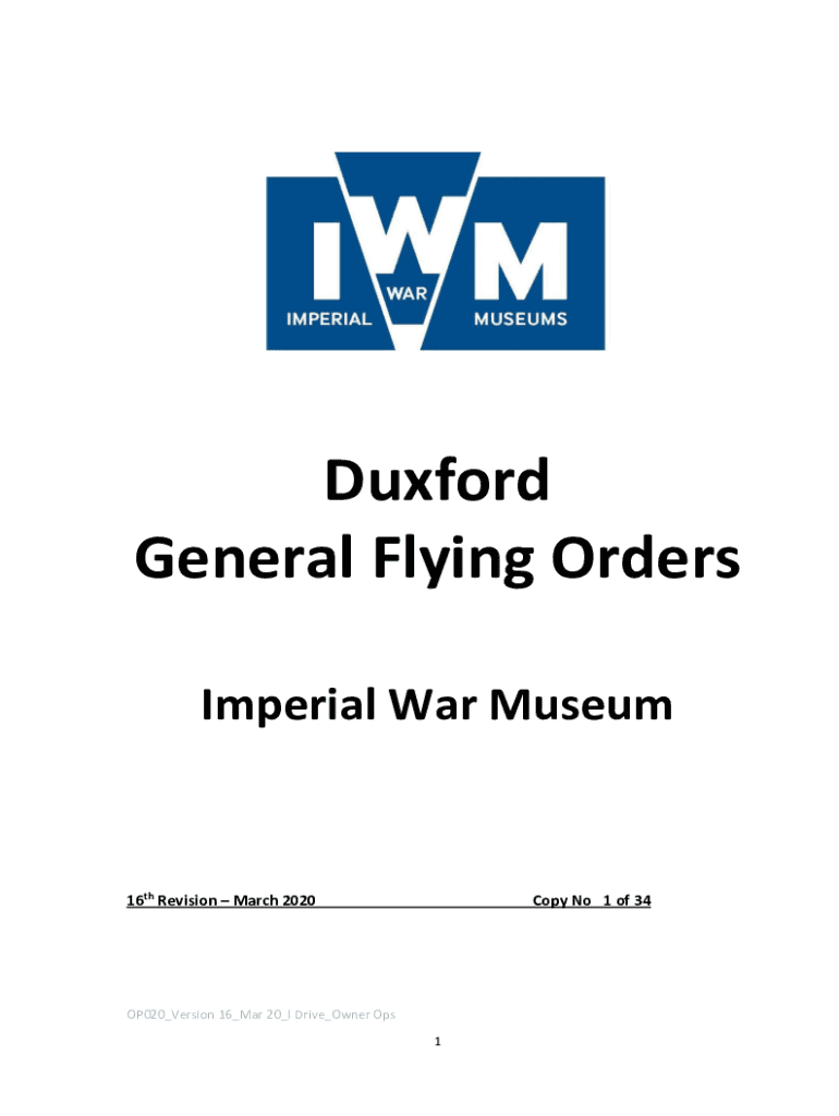 Fillable Online Duxford General Flying Orders Fax Email Print - pdfFiller