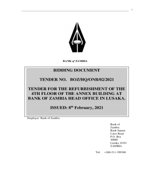 Fillable Online bidding document - Bank of Zambia Fax Email Print ...
