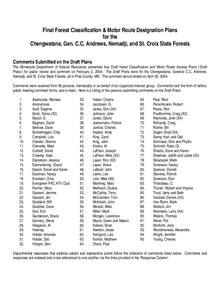 Fillable Online files dnr state mn Forest Types Classification Based on ...
