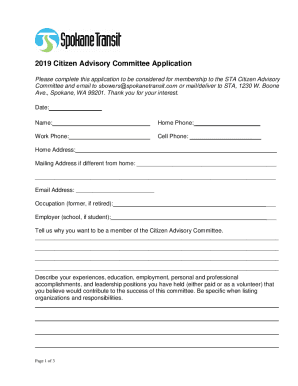 Fillable Online CAC Application - Spokane Transit Authority Fax Email Print - pdfFiller