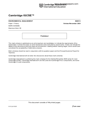 Fillable Online Cambridge IGCSEMark Scheme - paper.sc Fax Email Print - pdfFiller
